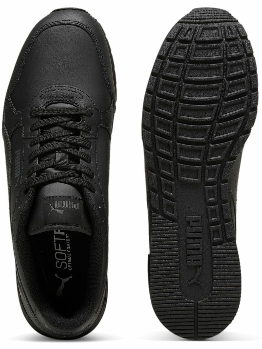 Кроссовки PUMA ST Runner v4 Leather, полнота F, размер 10 UK, черный — фото 1