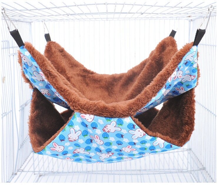 Гамак для животных, гамак для грызунов, хомяк, шиншилла, морская свинка, хорёк, крыса, 2 этажа, синий, размер S