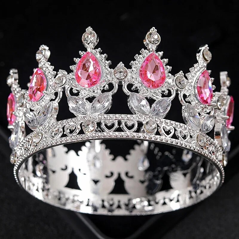 Розовая хрустальная диадема-корона, Color: Pink
