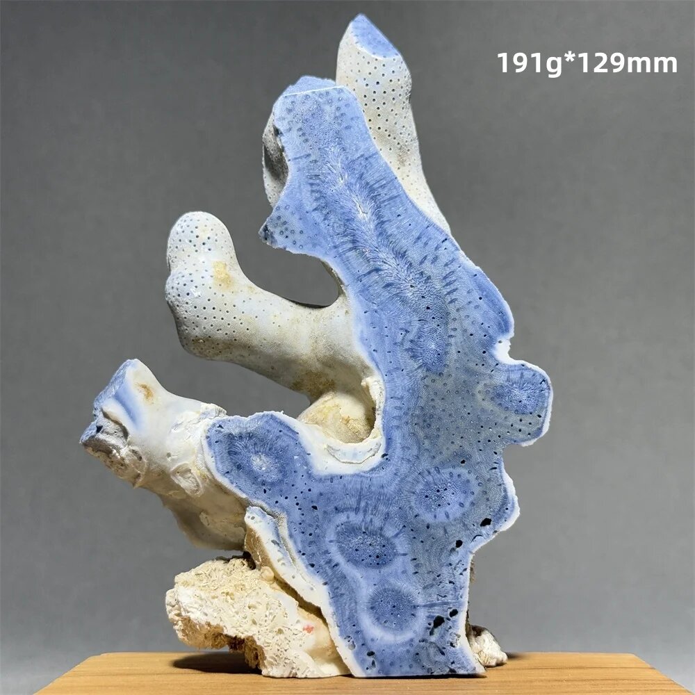 Синий коралл, натуральный кварц 3 191g 129mm