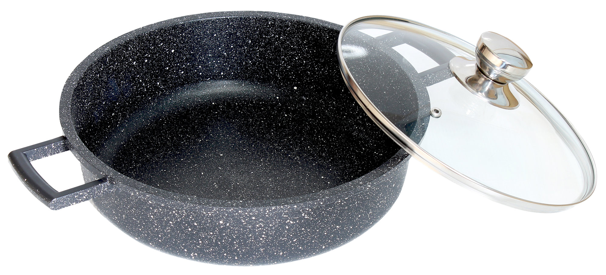 Жаровня HOMECLUB Marble 28см, литой алюминий, стеклянная крышка, 4.3л Арт. HC-28ST