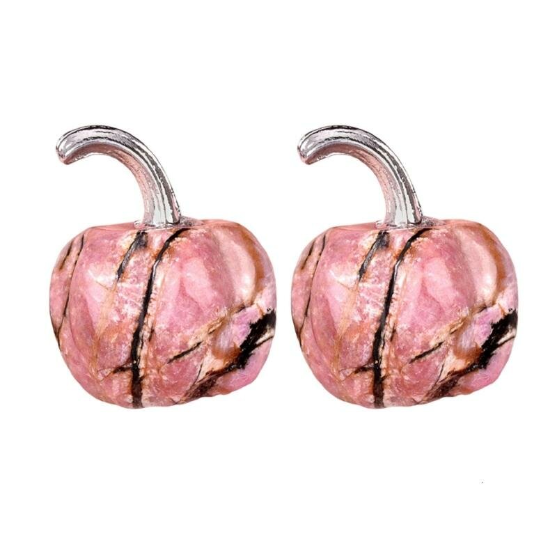 2 камня-статуи тыквы, мини-резная статуя украшение из целебного камня-розовый камень