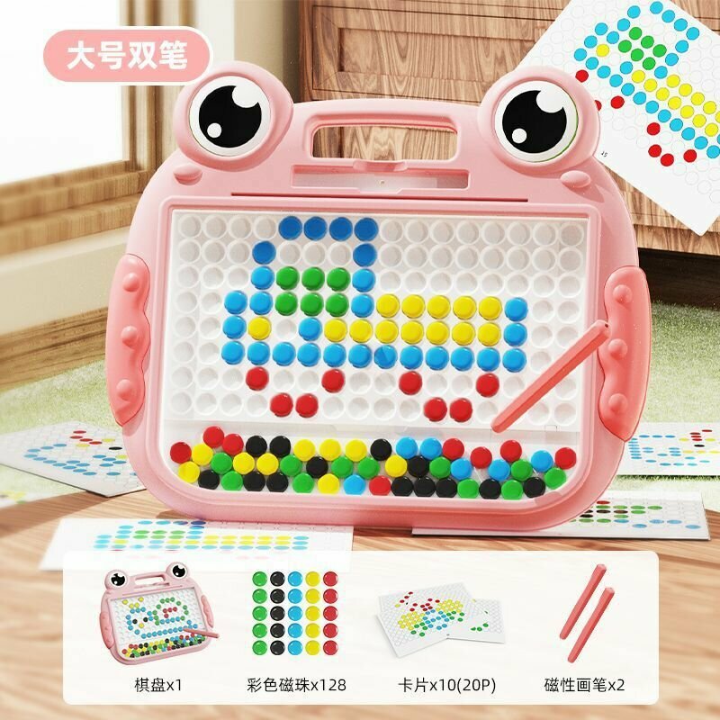 Детская магнитная доска для рисования 2-в-1, двойная игра, для детей 3 лет, 6 ручек, обучение управлению, сортировка цветов, интерактивная игрушка для экспорта