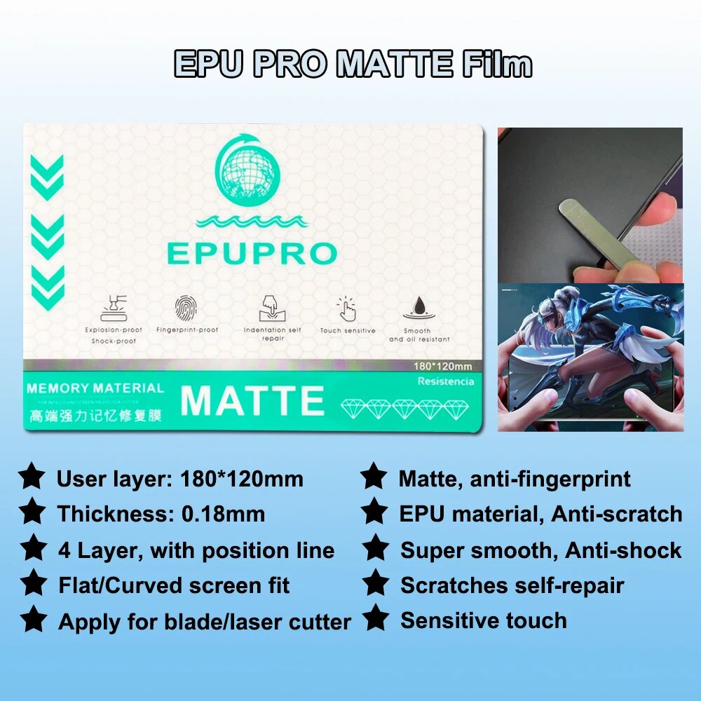 Vormir 50 шт. EPU самовосстанавливающаяся HD конфиденциальная гидрогелевая пленка защитные пленки для плоттера глянцевая антиподглядывающая микросхема для резки 50pcs Matte