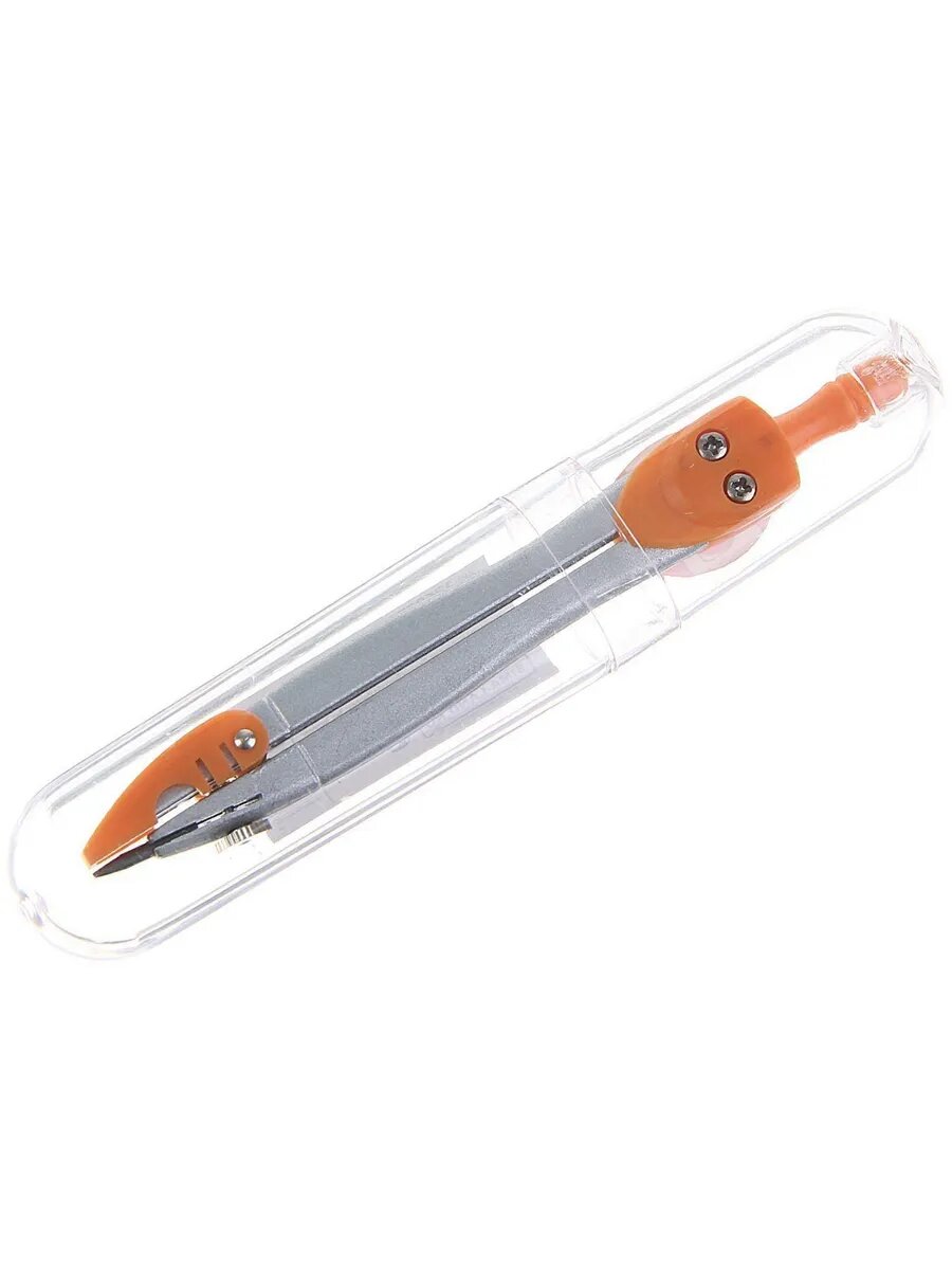 Циркуль чертежный для школы защитный колпачок и пенал