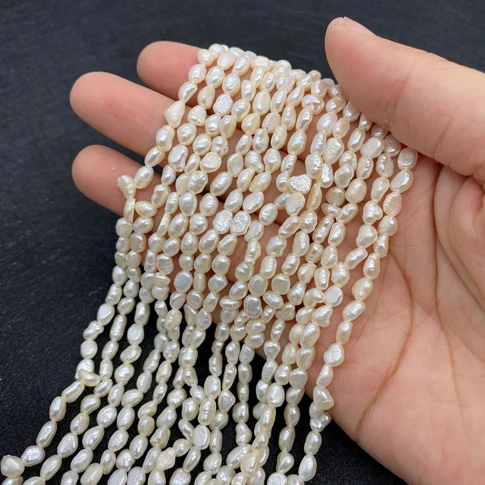 Двусторонние жемчужины из натурального пресноводного жемчуга 3-4mm