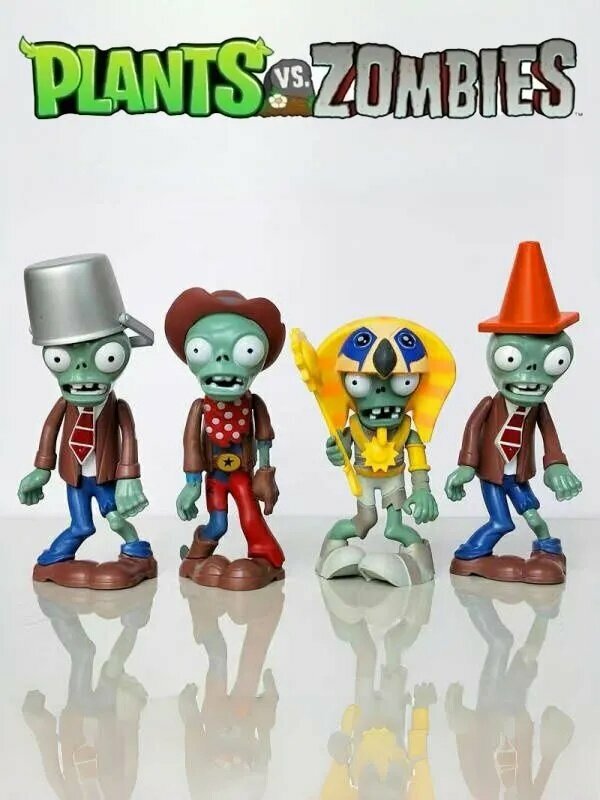 Набор игрушек 4шт. Зомби против Растений Plants vs zombie