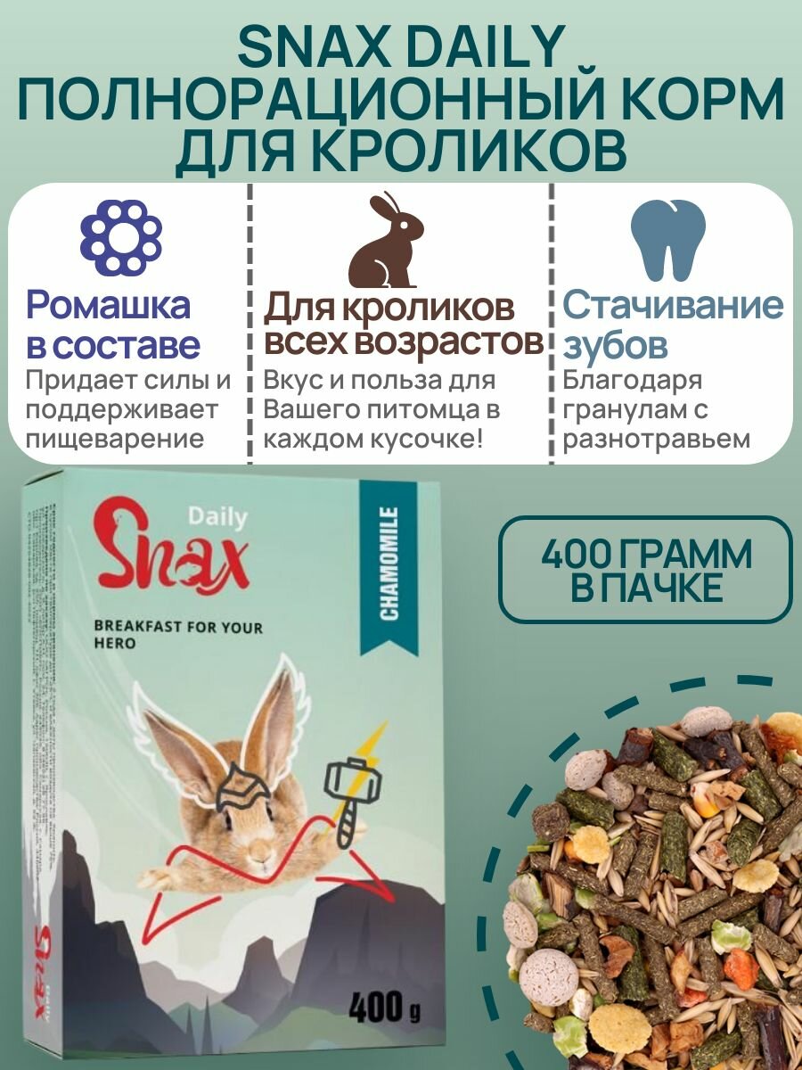Корм Snax Daily для кроликов, 400 грамм
