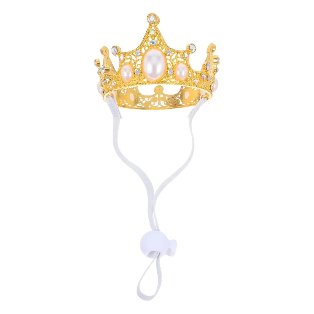 Элегантная Корона Для Маленьких Собак Золотистого Цвета Из Сплава Подходит Для Праздничных Мероприятий 1 Упаковка