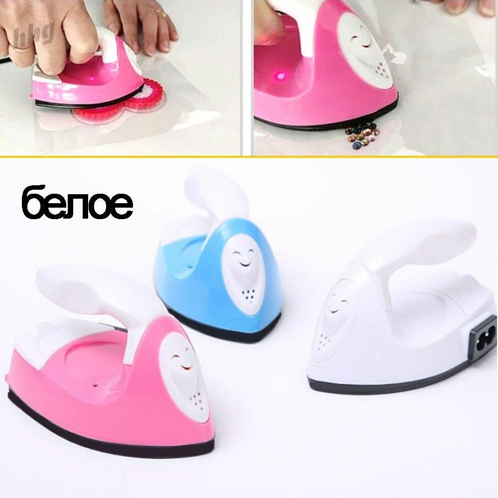 Мини утюг для термомозаики (Евро вилка) / утюг для рукоделия, дорожный. Размер 10х6.5 см