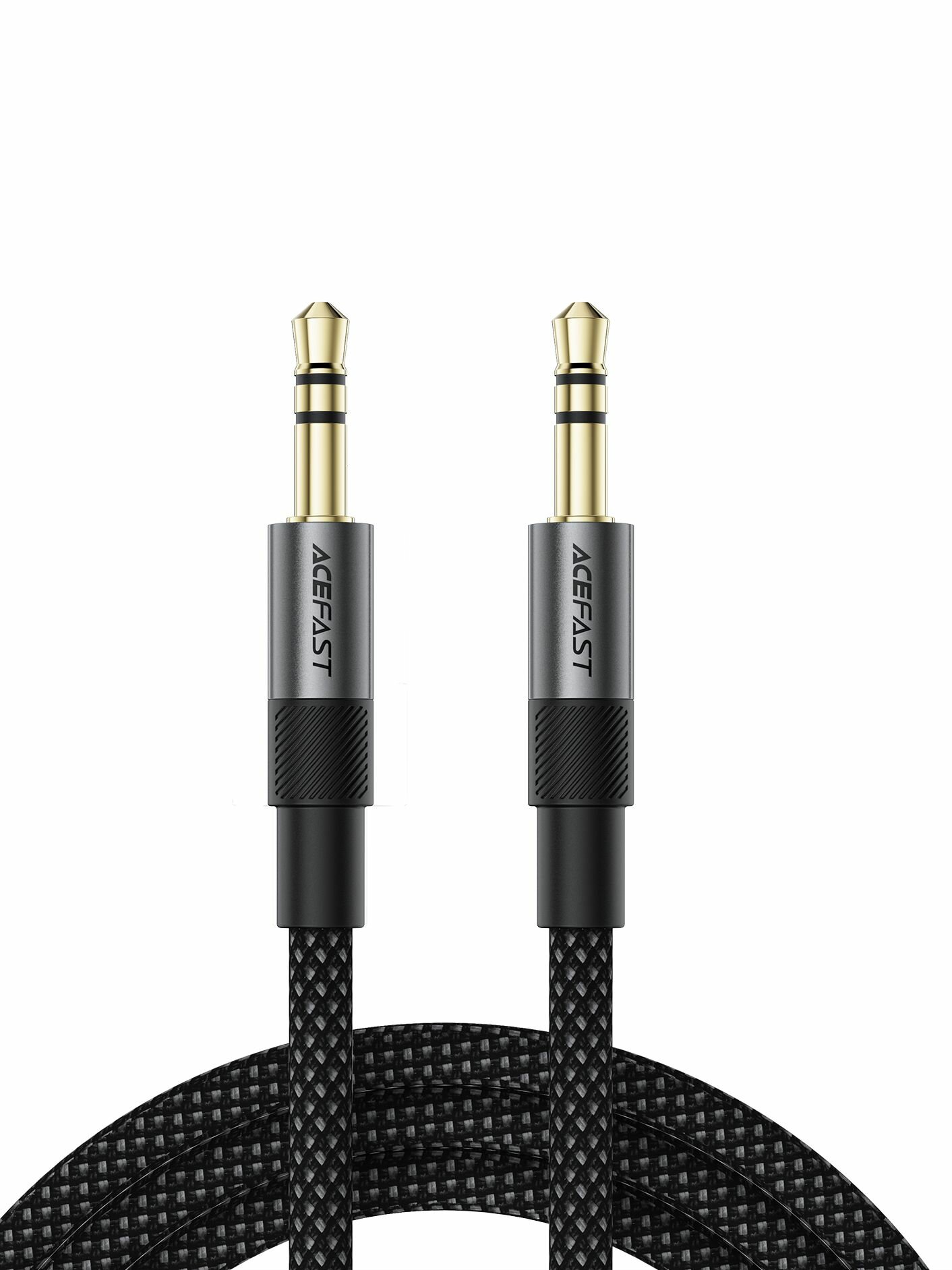 Аудиосоединитель ACEFAST J10 AUX 3.5мм-3.5мм Jack, 1 метр, черный / кабель для наушников / провод аукс в машину