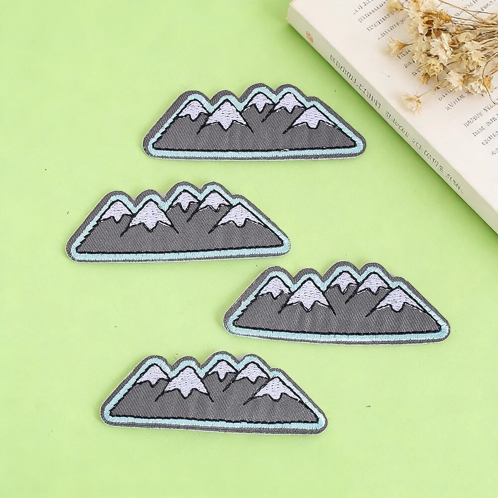 Мультфильм вышитая снежная гора железная нашивка ткань теплопередача аппликация одежда рюкзак шляпа DIY декоративный значок