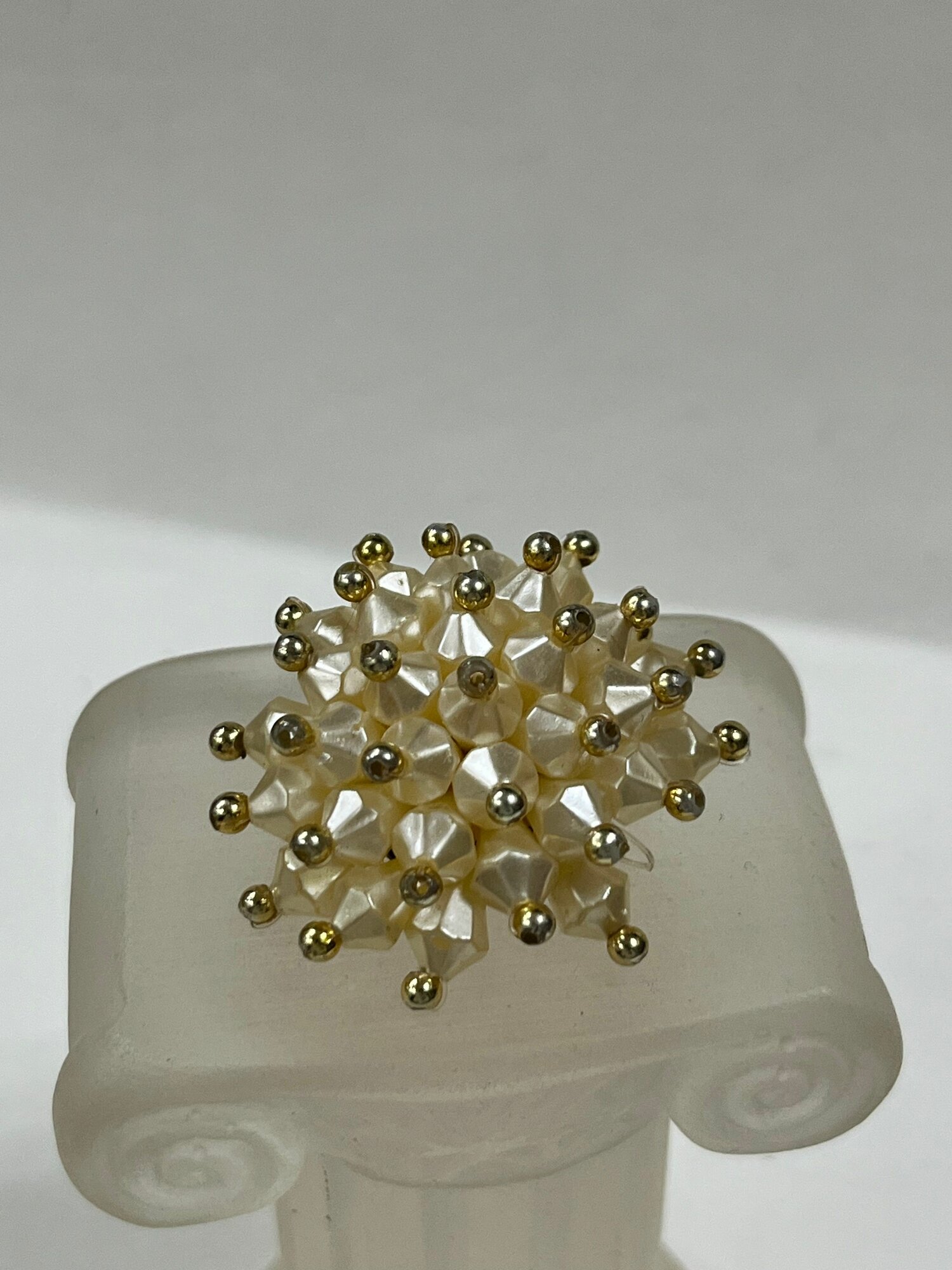 Винтажная одиночная клипса, имитация жемчуга, Яблонекс, времен СССР