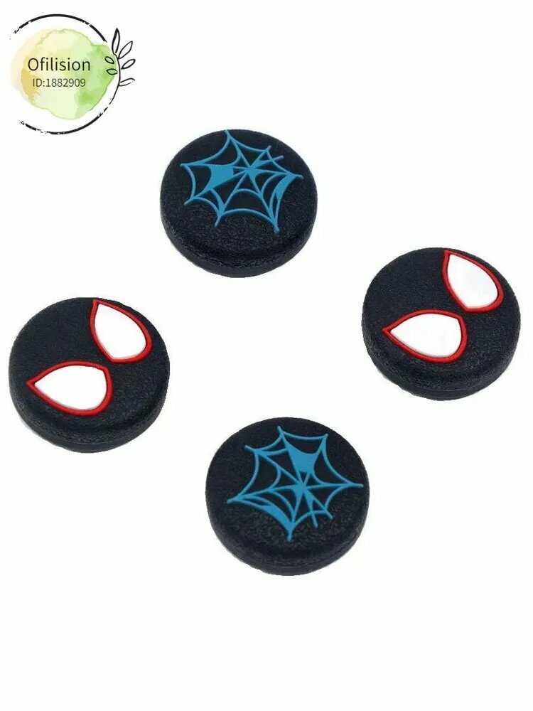 Spiderman Геймпад Джойстик Стик Колпачок(Коробка из 4 штук), Для PS4, PS5, NSPRO, Силиконовый материал, нетоксичен и не имеет запаха