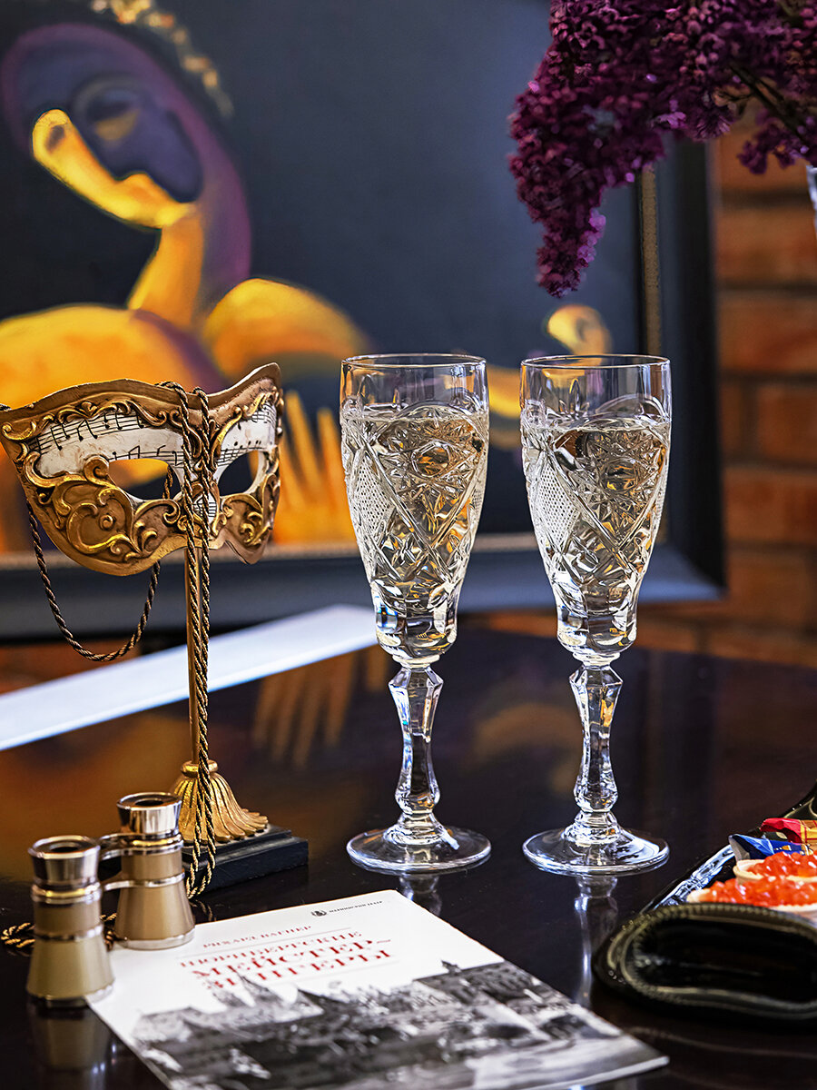 Хрустальные бокалы для шампанского, игристых вин и коктейлей 170 мл, набор 2 шт, Неман