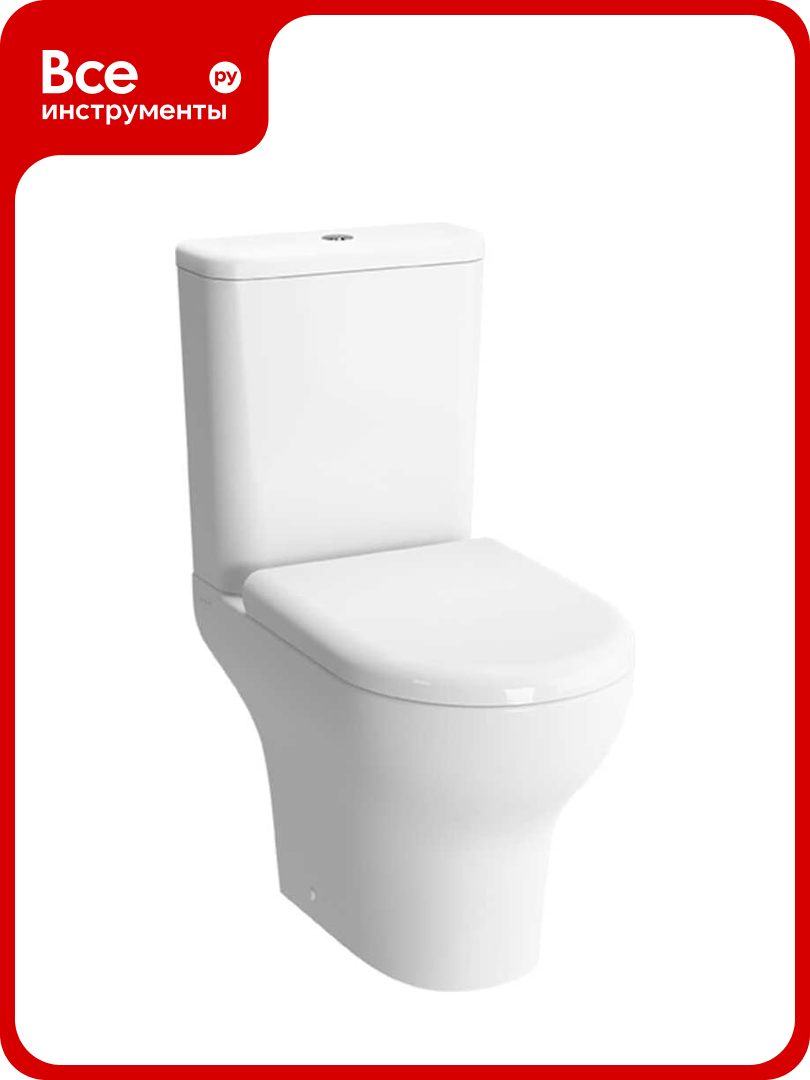 Комплект Vitra безободковый унитаз Zentrum  open back + тонкое сиденье микролифт 9824B003-7219