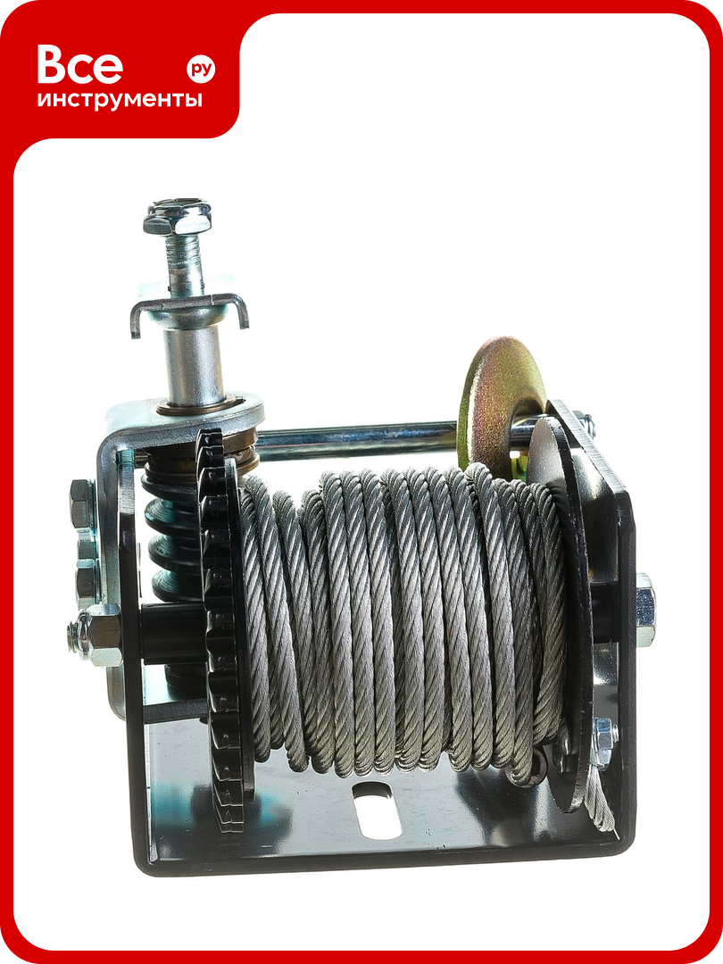 Ручная стационарная лебедка Jun Kaung трос 5мм. x4,6м. WC06-915A-2