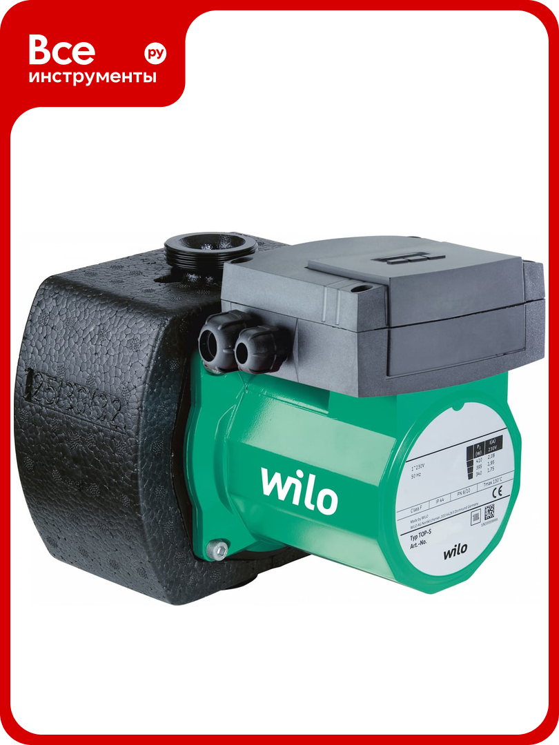 Циркуляционный насос WILO TOP-S 25/10 EM PN6/10 2061962 с мощностью 180 Вт, производительностью 166,6 л/мин и высотой