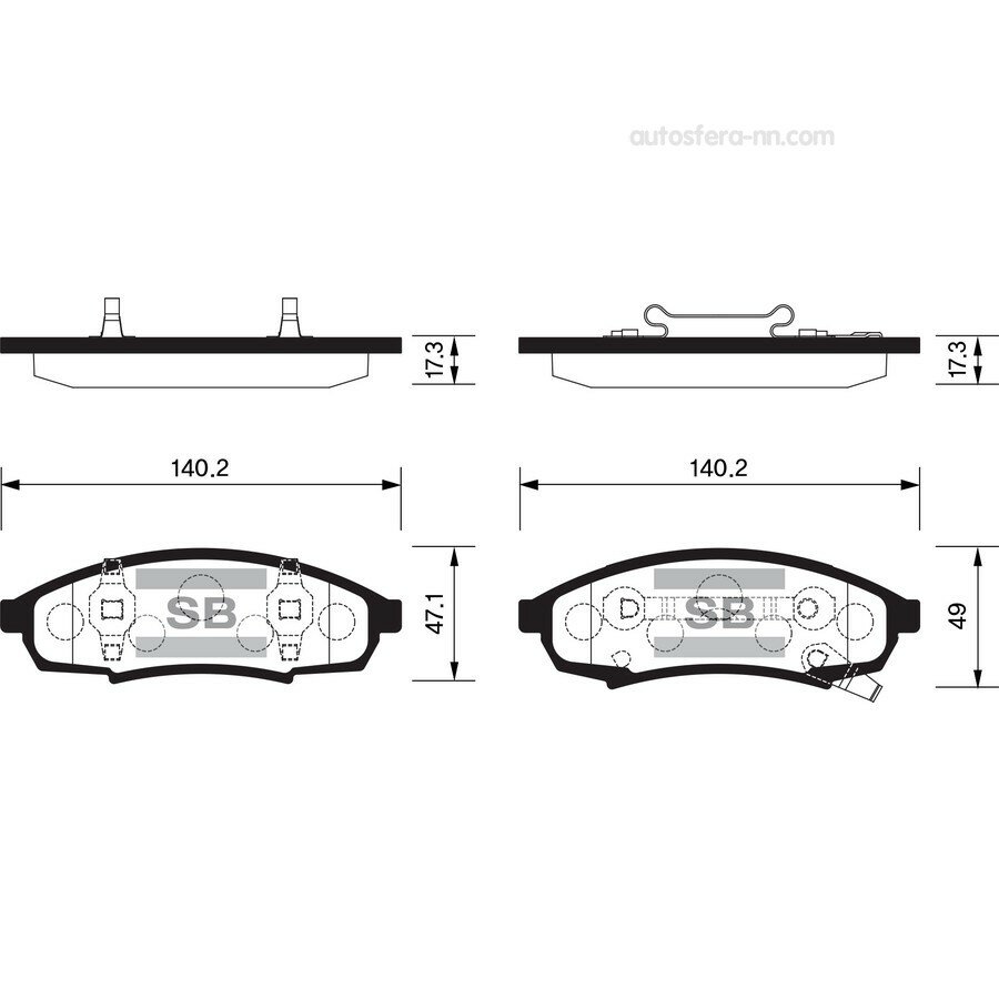 SANGSIN BRAKE SP1284 комплект тормозных колодок, дисковый тормоз