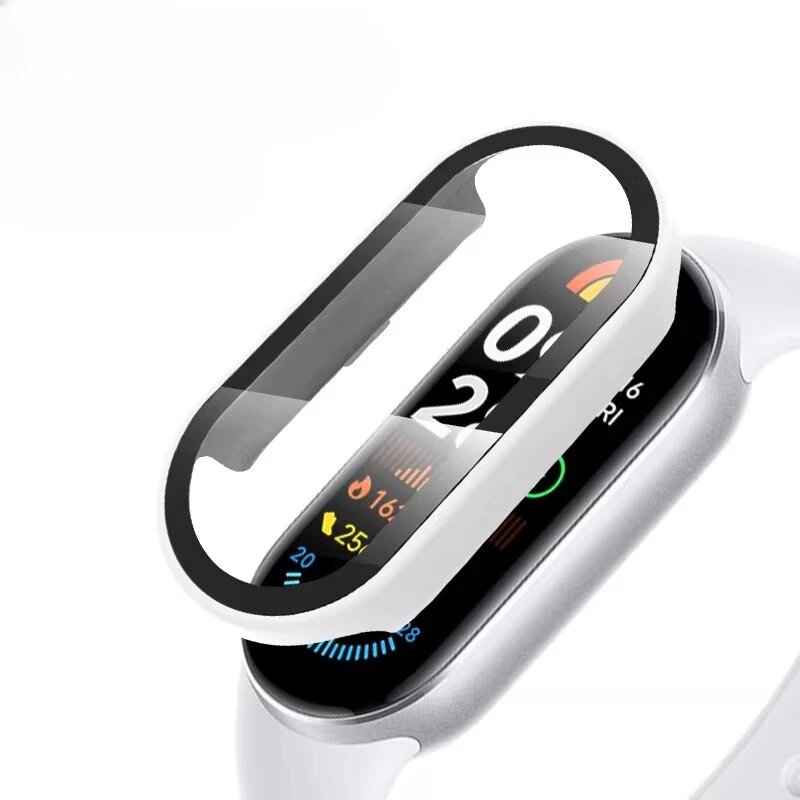 Защитное стекло и чехол Mi Band 10 White