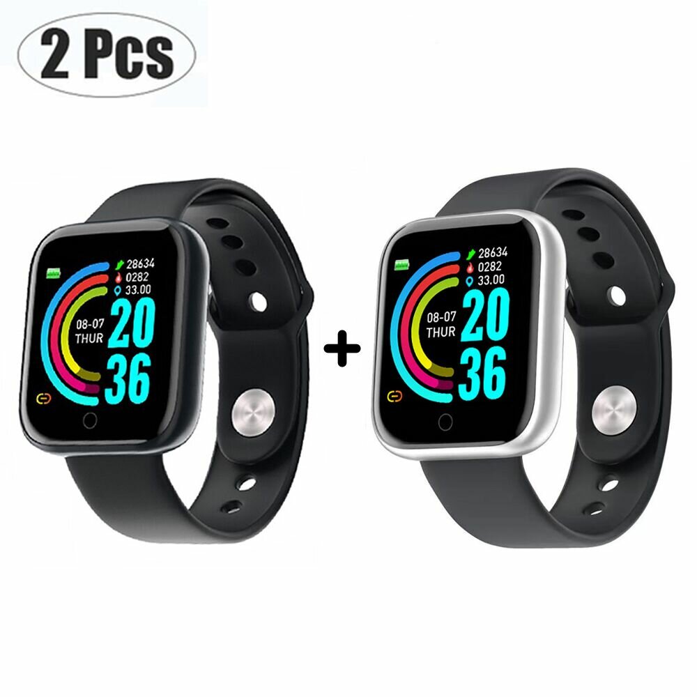 Смарт-браслет, 1.3" цветной экран, водонепроницаемый IP67, шагомер, пульсометр, монитор сна, уведомления