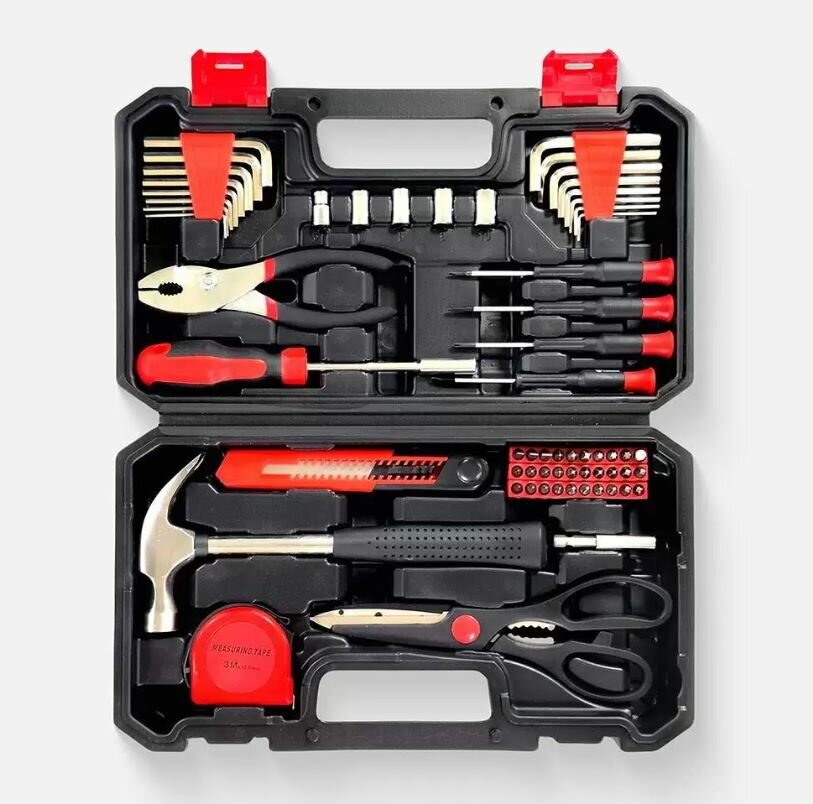 Набор инструментов, универсальный для дома и автомобиля, универсальный, 62 предмета