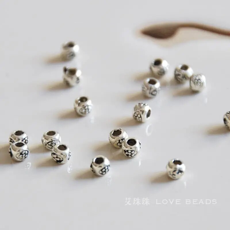 Бусины из титанизированного серебра 50 шт. 3mm small size