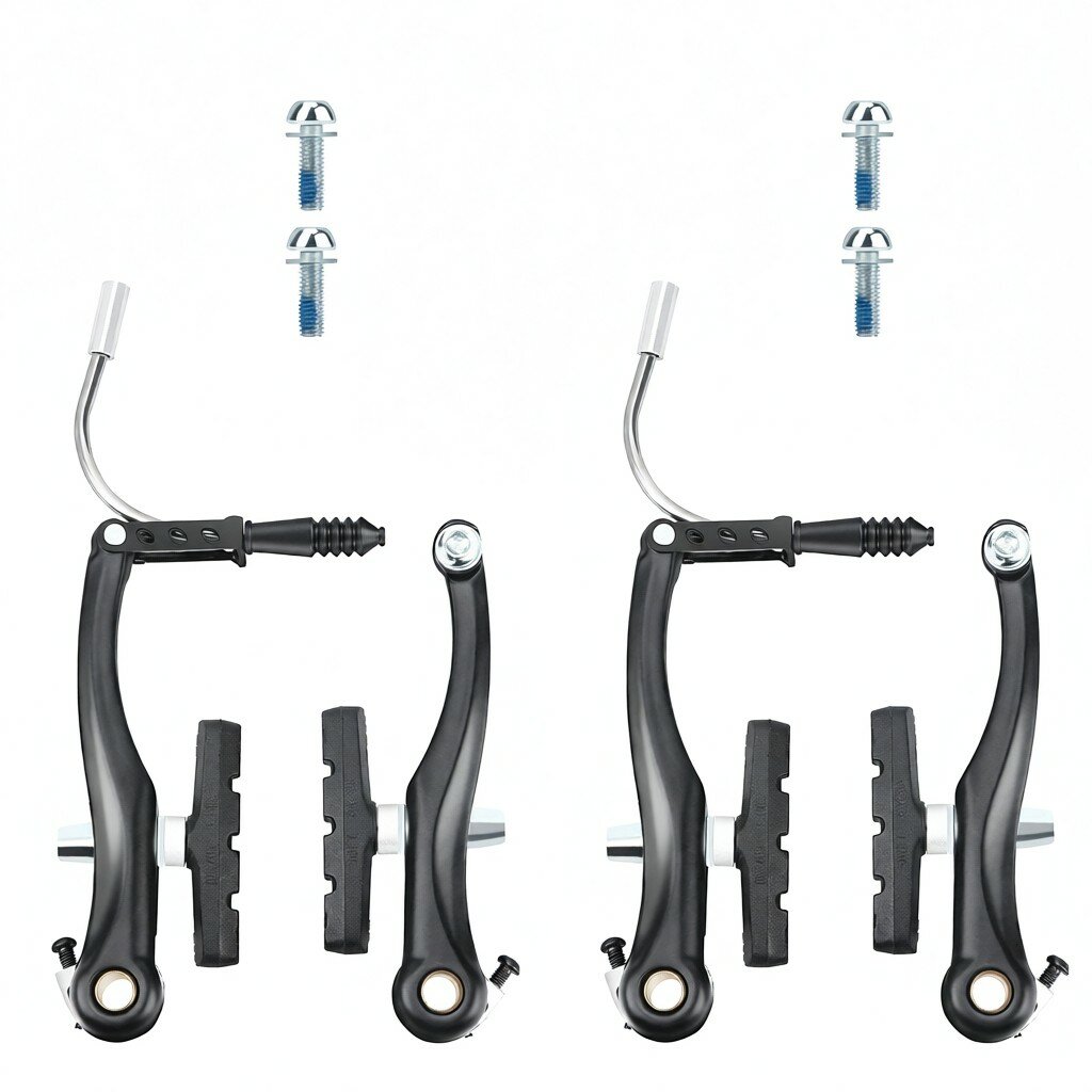 Комплект тормозов V Brake для велосипедов Mountain Bike Folding Bikes Touring Bikes с плечами из алюминиевого сплава и направляющими из нержавеющей стали, длина 110mm