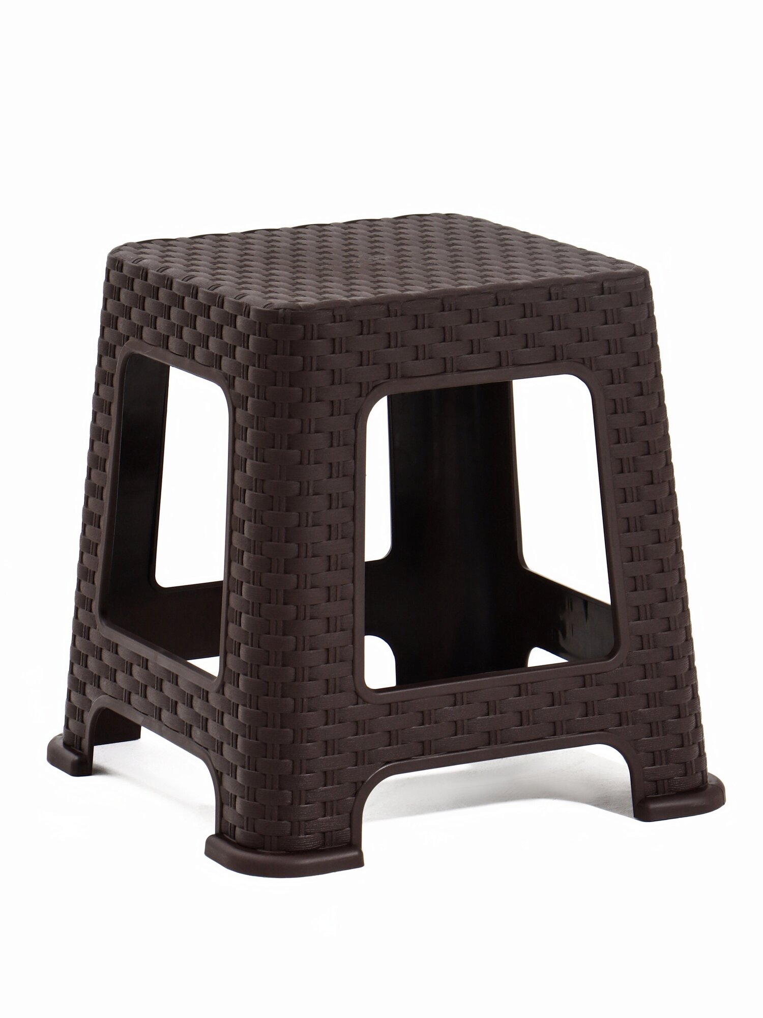 Табурет пластиковый «Ротанг», 27×27×33 см, коричневый