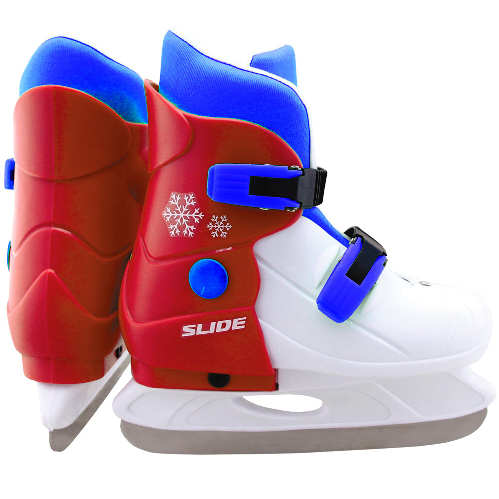 Коньки раздвижные Larsen, размер 29-32, цвет белый-синий-красный