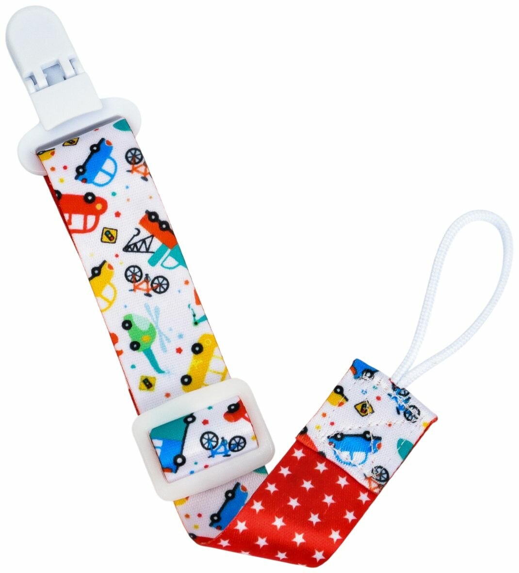 Держатель для соски - пустышки "Транспорт" на ленте, прищепка на одежду для прорезывателя и ниблера, клипса для пустышки