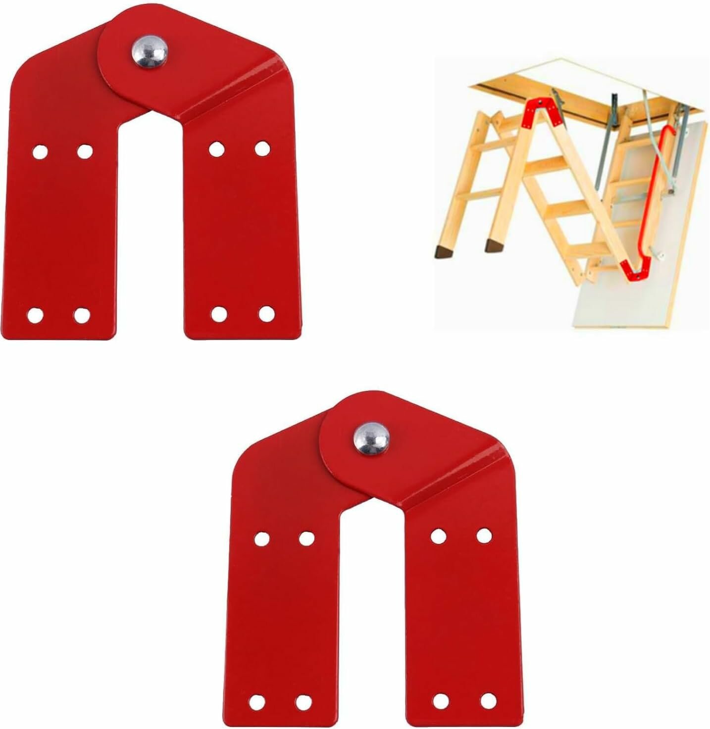 2 штуки петли для чердачной лестницы, алюминиевые ступенчатой , комплект замены, аксессуары , крепление в виде елочки