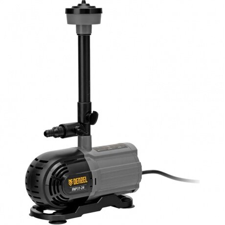 Насос фонтанный FNP31-24, 31 Вт, подъем 2,4 м, 1500 л/ч, колокольчик/2 каскада/гейзер Denzel