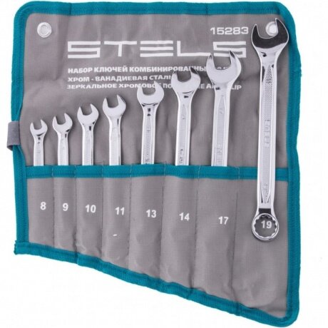 Набор ключей комбинированных 8 шт. 8-19 мм антислип Stels