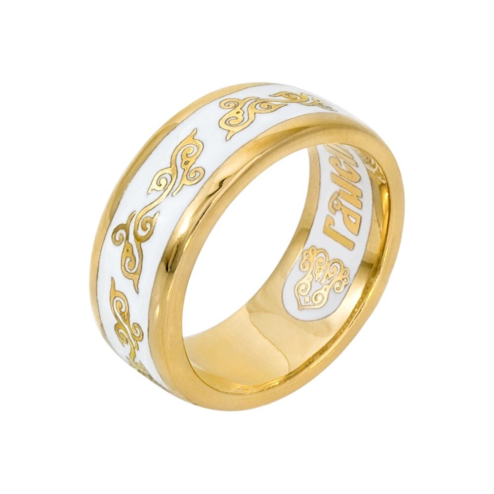 Кольцо широкое, серебро, 925 проба, золочение