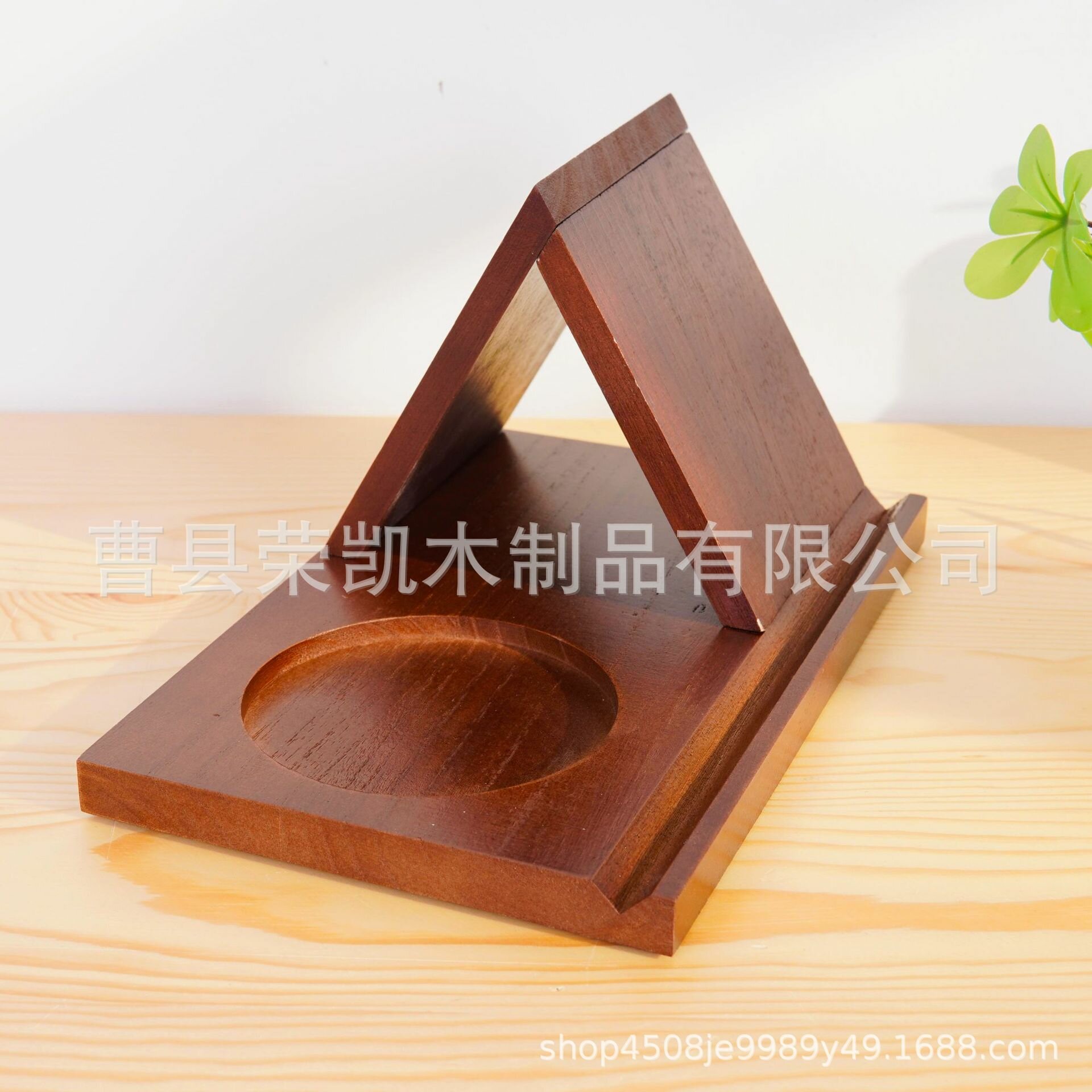 Деревянный треугольный держатель для закладок с подставкой для чашки, креативная деревянная подставка для чтения