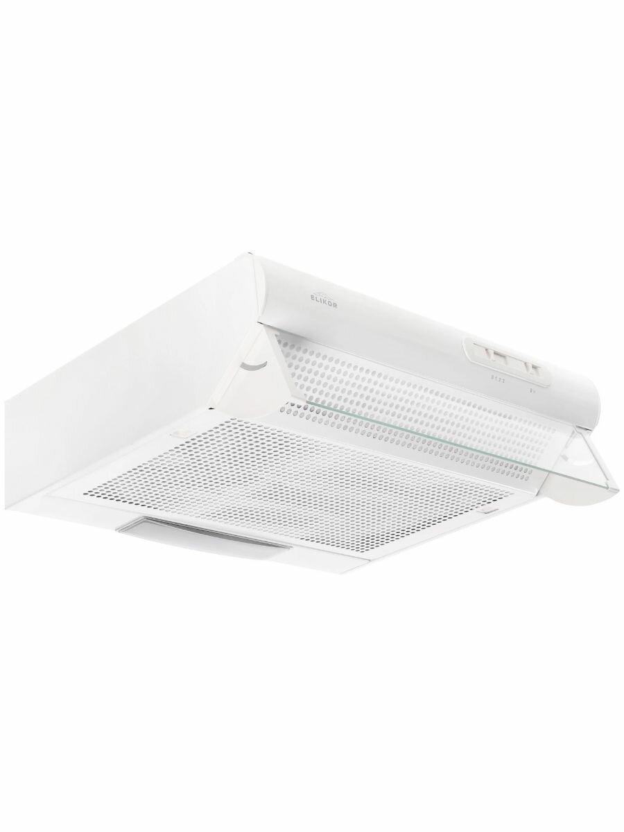 Вытяжка кухонная Elikor Davoline 60П-290-ПЗЛ, Подвесная, Производительность 290 куб м/час, Мощность мотора 130Вт, 3 скорости, Уровень шума 52 дБ, Белый