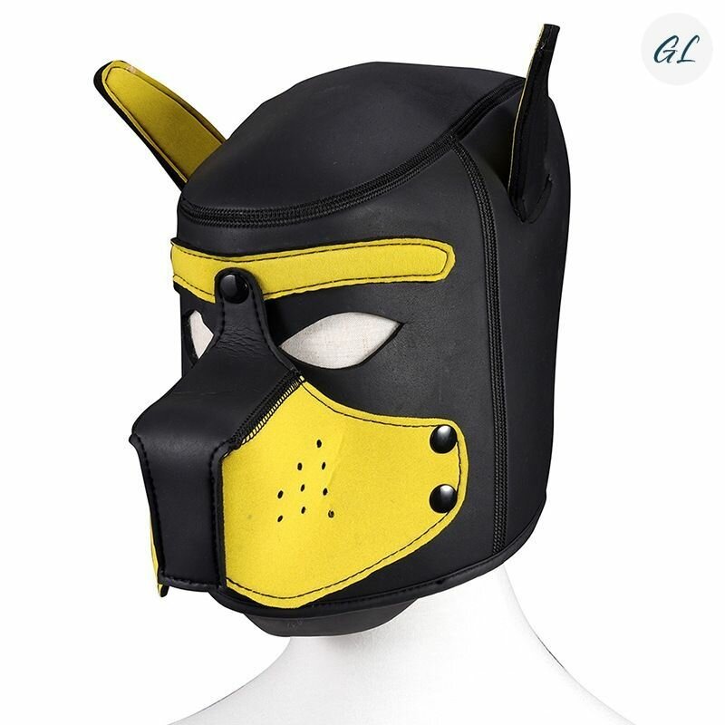Аксессуары для БДСМ/косплея: Маска для головы взрослой собаки (кожаный материал)