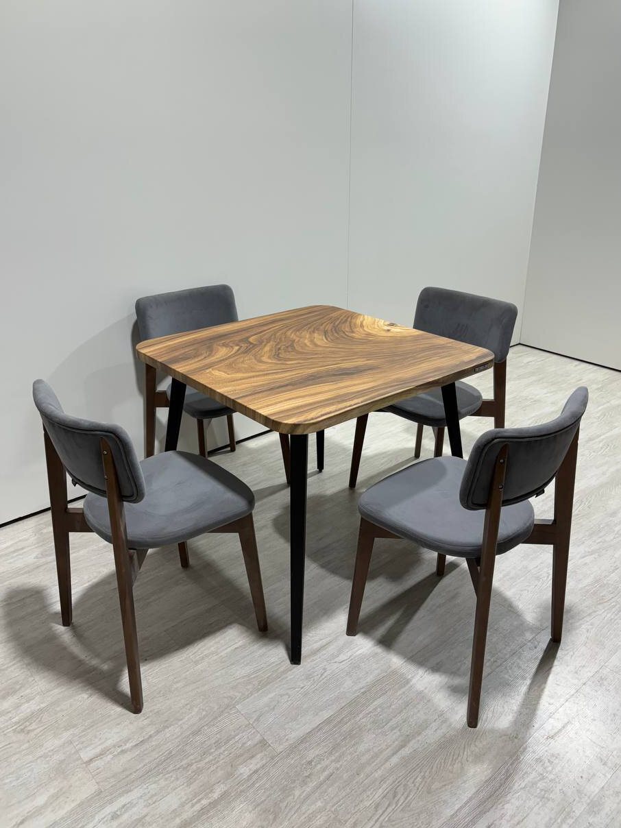 Стол кухонный обеденный квадратный дизайнерский лофт THETABLE•RU 120х120 9.2/6.1