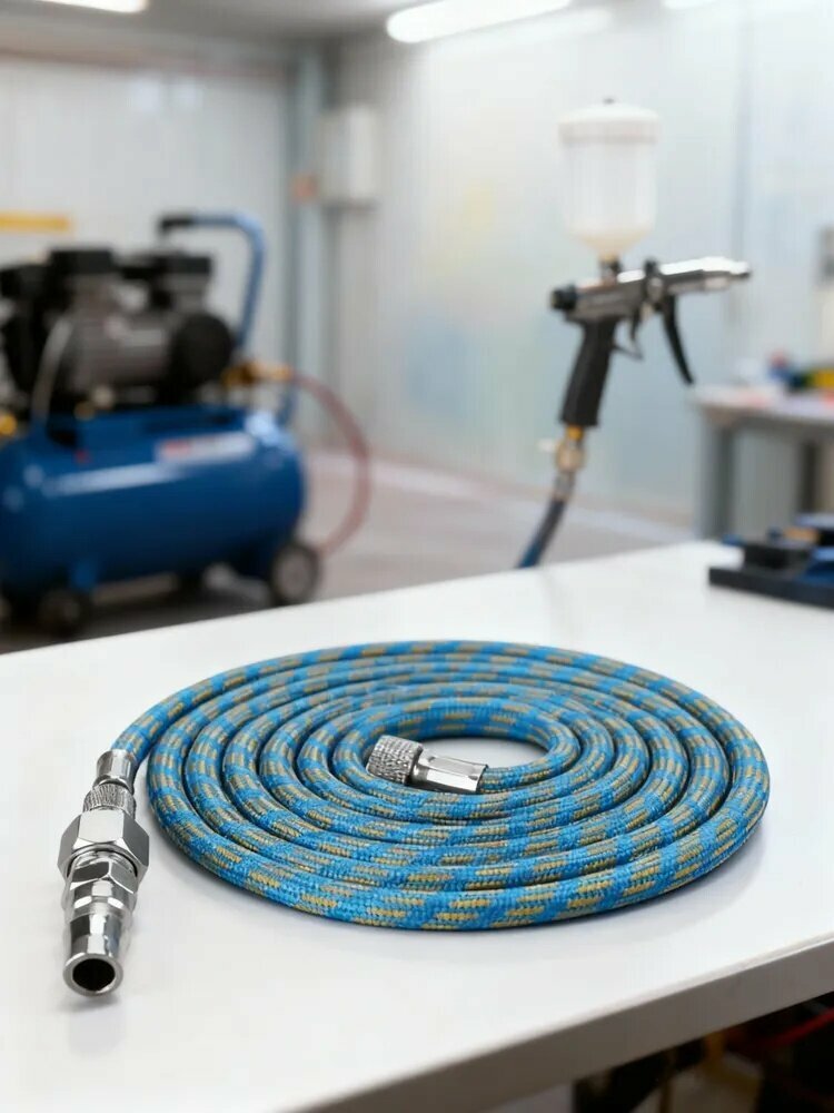 Адаптер для аэрографа с оплетенным шлангом, комплект для краскопульта