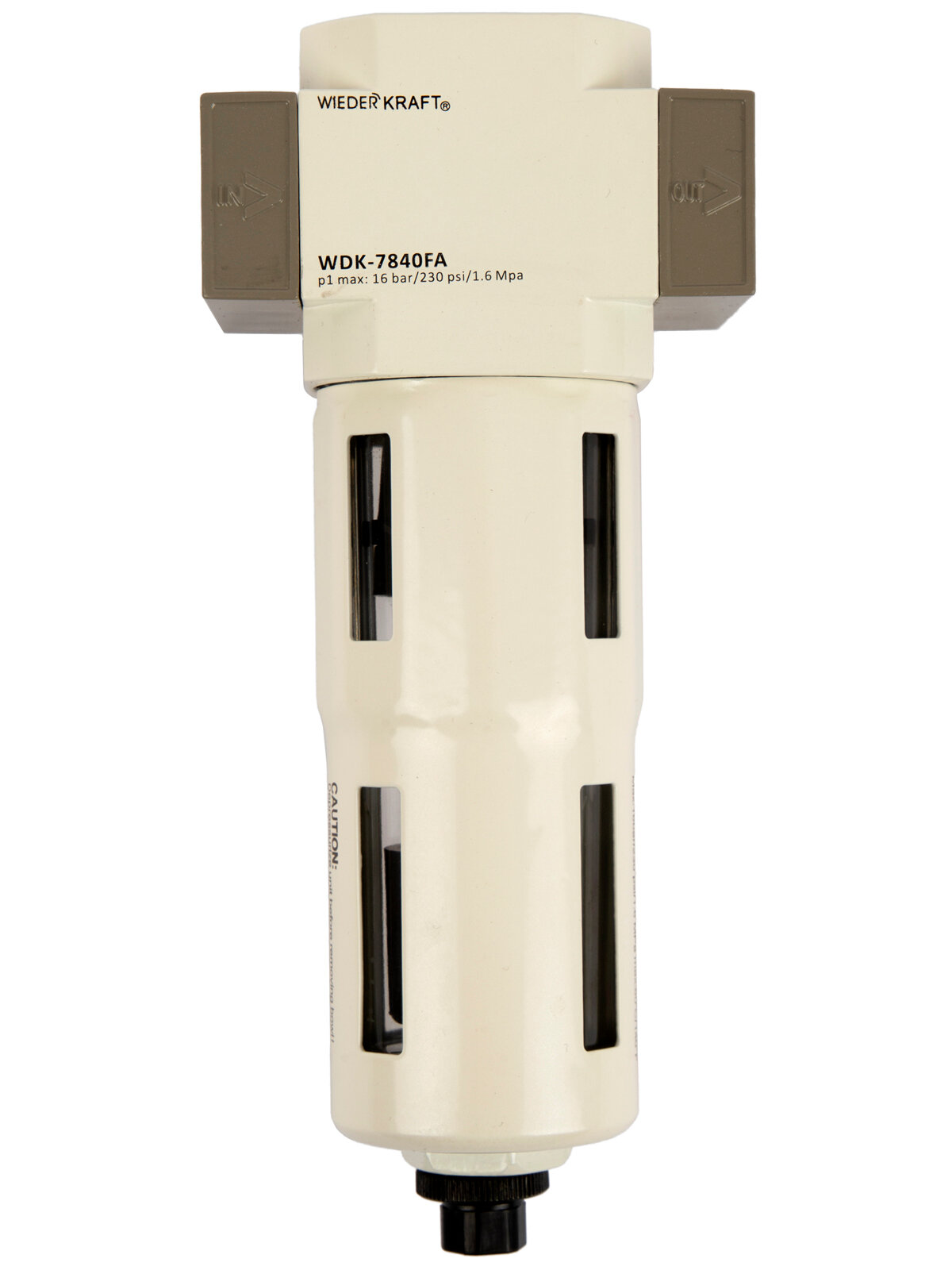 Фильтр-масловлагоотделитель 1/2" 5 мкм, 16 Бар. с автоматическим сбросом конденсата WDK-7840FA