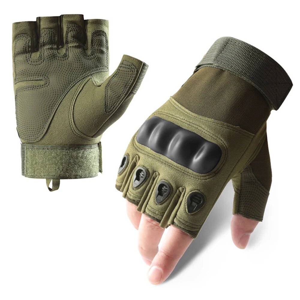 Тактические перчатки полупальцевые Z903 Green, XL