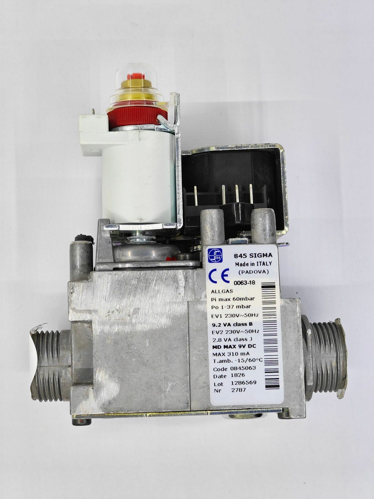 Газовый клапан SIT 845 SIGMA 0.845.063 с белой модуляционной катушкой 5658830