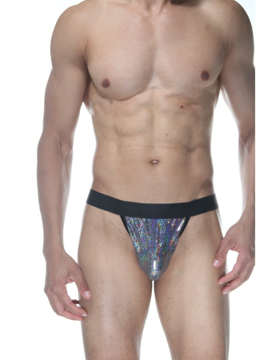 Мужские трусы стринги серебристые блестящие Don Moris DM102131 S (44)