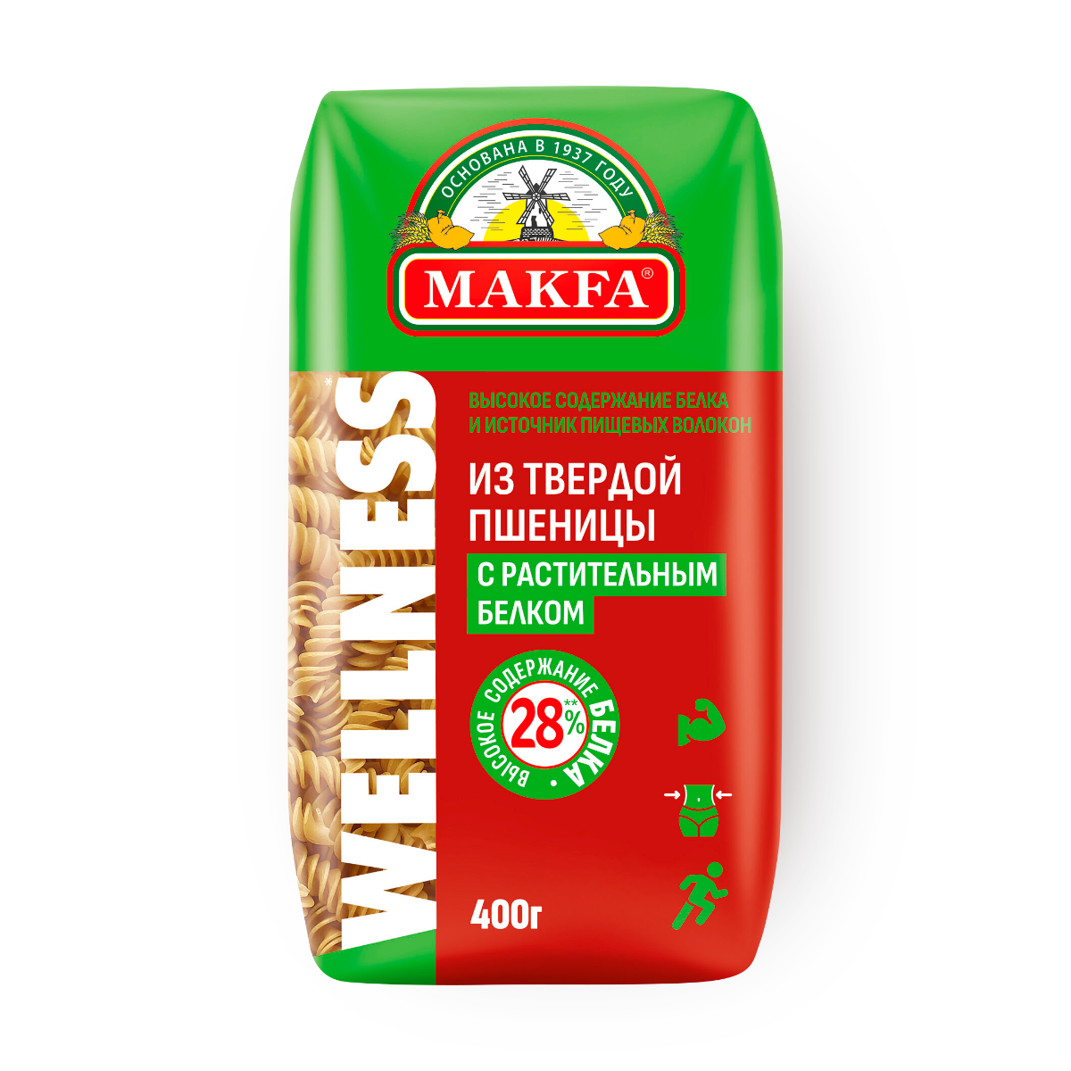 Макароны Спирали высокобелковые Makfa Wellness