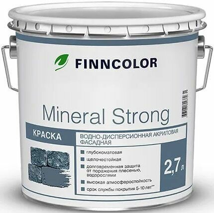 Финнколор Минерал Стронг краска фасадная глубокоматовая база А (2,7л)