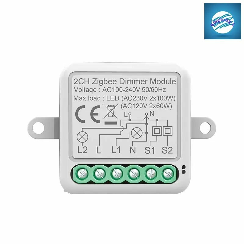 Zigbee Dimmer Switch Module App Дистанционное управление шторным переключателем работает с Alexa Google Home 2 Gang Switch