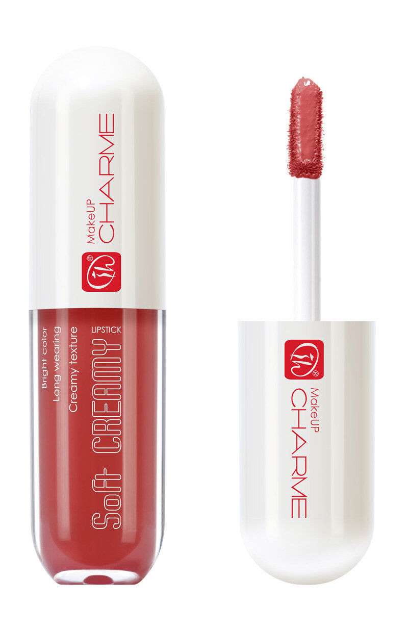 CHARME Помада для губ Soft Creamy увлажняющая кремовая, 3,5 г, 204 Красно-фиолетовый