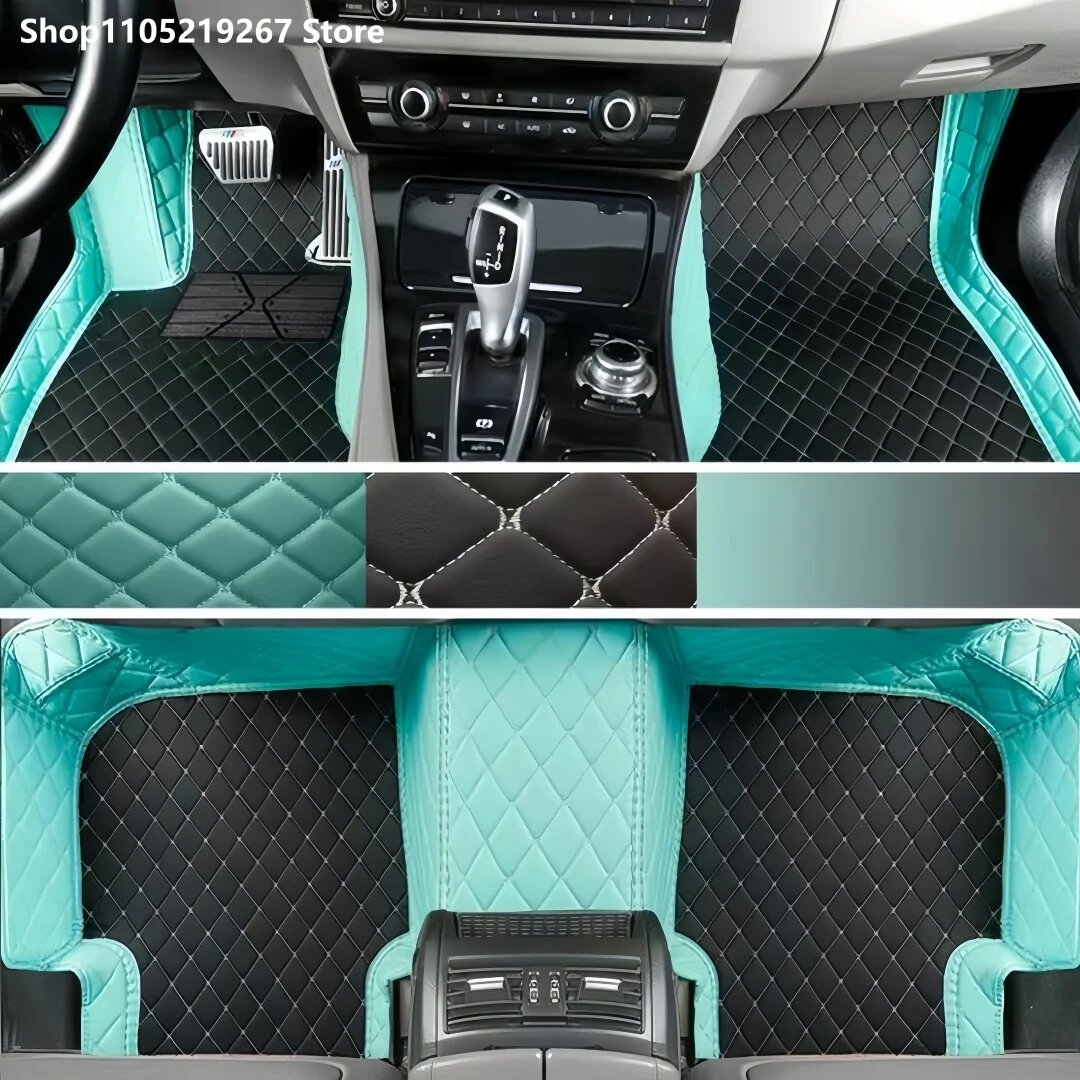 Автомобильные коврики для VW Volkswagen Tayron GTE 2021-2025: 28-Black light blue, Left-Hand Drive