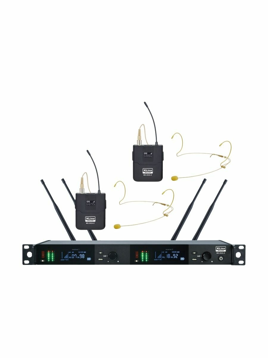 XLINE MD-262A-E(NEW) Радиосистема двухканальная c двумя поясными передатчиками
